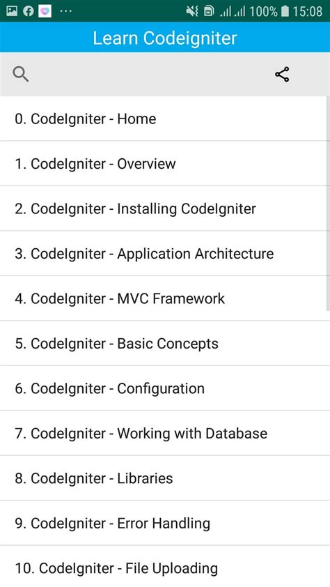 codeigniter tutorial apk for android download