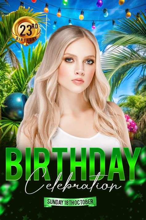 Geburtstag Backdrop Personalisierte Tropische 23 Fotografie Backdrop