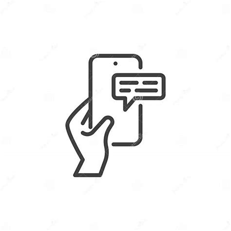 Mobile Messaging Line Icon Stock Illustration Illustration Of Bubble 311599624