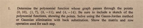 Solved I Determine The Polynomial Function Whose Graph