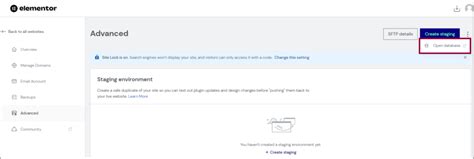Access The Database Of Your Elementor Hosting Website Elementor