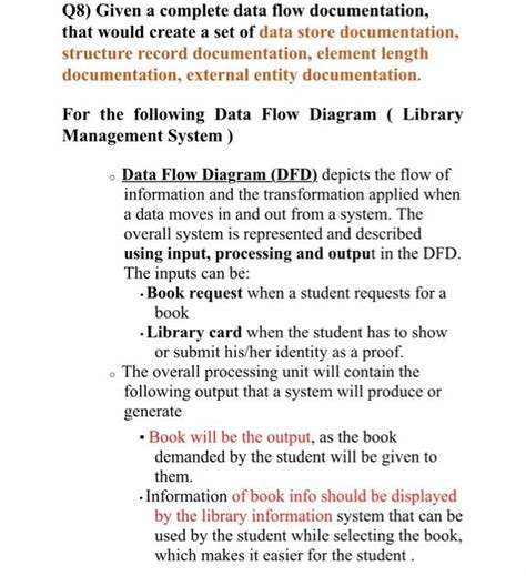 Solved Q8 Given A Complete Data Flow Documentation That Chegg Com