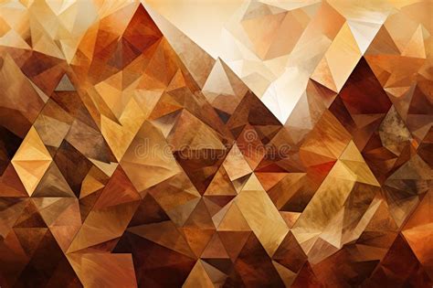 Artistic Arrangement Of Layered Triangles In Warm Earth Tones Evoking A Sense Of Nature And