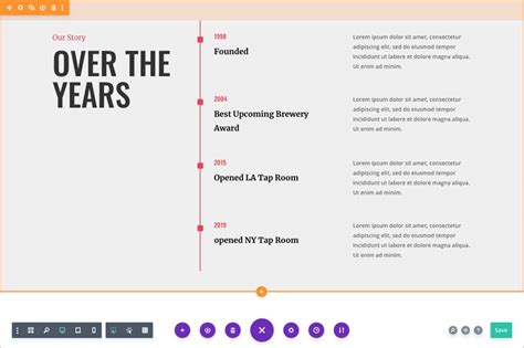 How To Design A Divi Timeline Layout With Scroll Effects Timeline Design Business Web Design