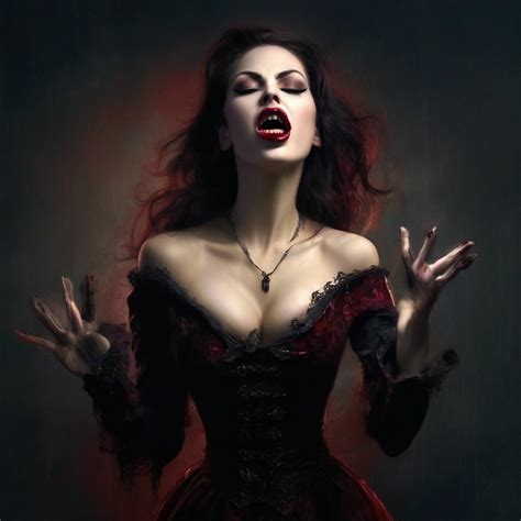 "A beautiful female vampire reaches out to the victim, very greedily ...