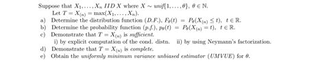 Suppose that X XnIIDX where X unif θ θN Chegg com