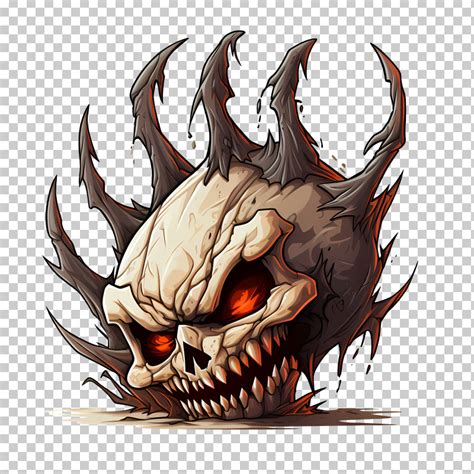 Halloween Claw Evil Skull With Spikes Png Clipart Dark Evil