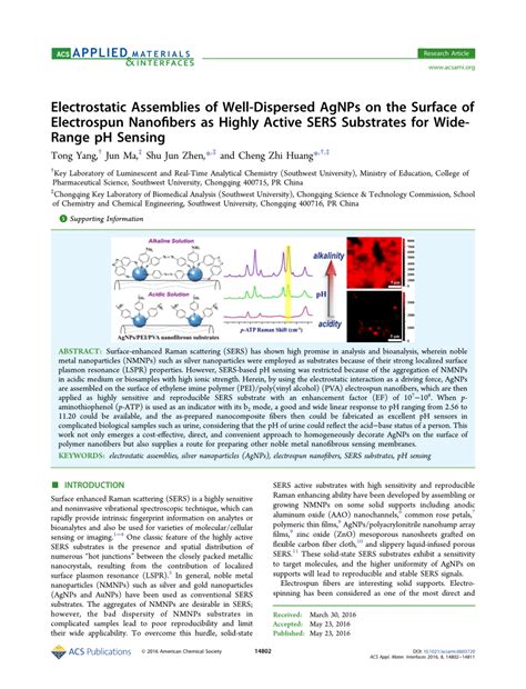 Pdf Electrostatic Assemblies Of Well Dispersed Agnps On The Surface