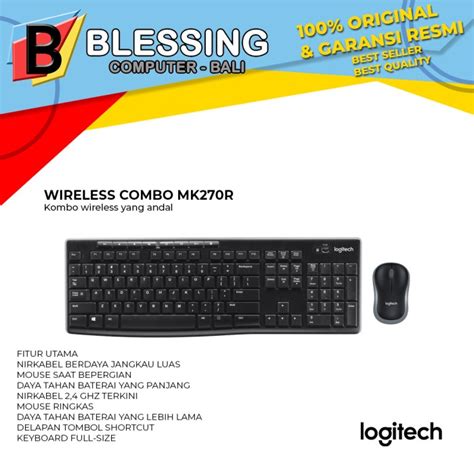 Jual Keyboard Mouse Logitech Wireless Mk 270r Multimedia Kota Denpasar Blessing Computer