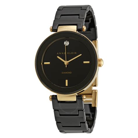Anne Klein Black Dial Ceramic Ladies Watch 1018BKBK - Anne Klein ...