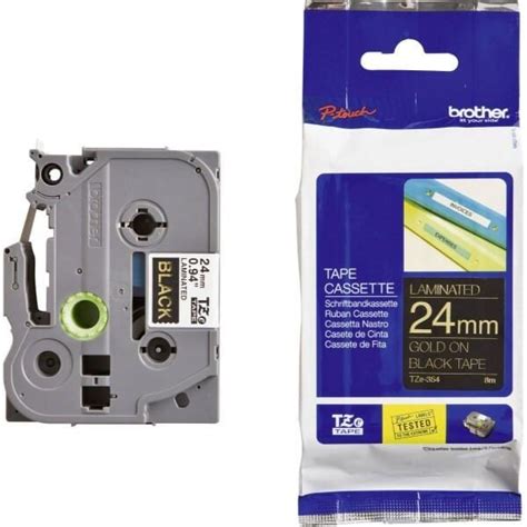 Brother Laminated Cassette Adhesive Tape For Printers Mm Gold On Black Tze