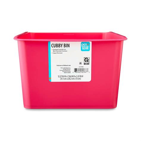 Pengear Plastic Cubby Bin Desktop Organizer 1227 X 796 X 512 Inch Fuchsia Burst 1 Each