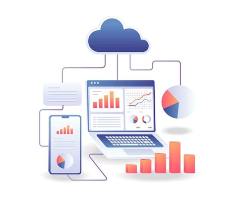 Premium Vector Data Analyst Cloud Server Network
