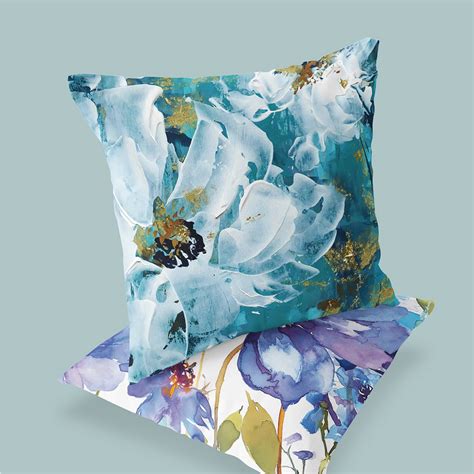 Badu Bg Серия с щампи на цветя и птици Калъфка за възглавница Квадратна калъфка за декорация на