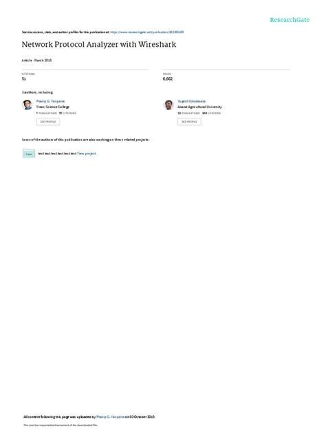 Network Protocol Analyzer With Wireshark March 2015 Pdf Internet