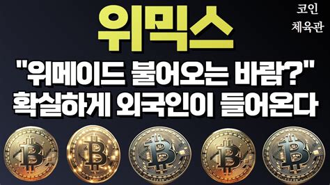 위믹스 코인 위메이드부터 불어오는 바람 확실하게 외국인이 들어온다 위믹스코인 위믹스호재 위믹스전망 위믹스시세 위믹스가격 Youtube