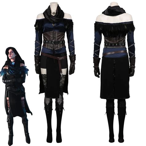 The Witcher 3 Wild Hunt Yennefer Top Skirt Outfits Halloween Carnival