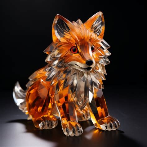 Crystal Fox Figurine By Steve Rosales A Stunning Piece Of Art Stock Illustration