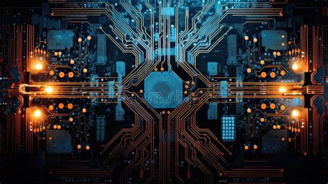 Detailed Technology Line Pattern Stock Illustration Illustration Of Generated Motherboard