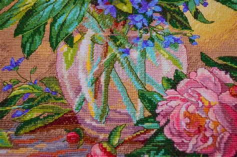 Hummingbird: Peonies and Canterbury Bells. Dimensions 35211