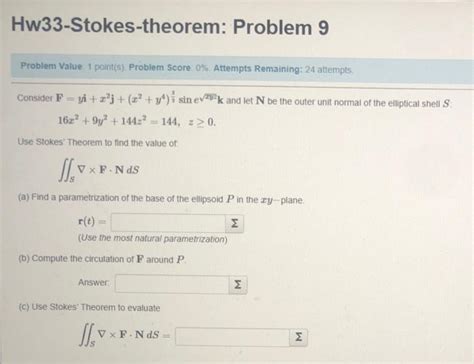 Solved Hw Stokes Theorem Problem Problem Value Chegg Com