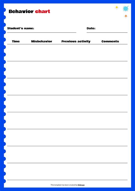 Behaviour Chart Template