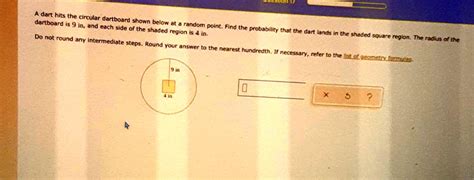 Solveda Dart Hits The Dartboard Circular Dartboard Shown Below At I5 9 In And Each Side Of The