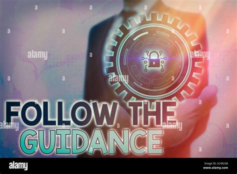 Writing Note Showing Follow The Guidance Business Concept For