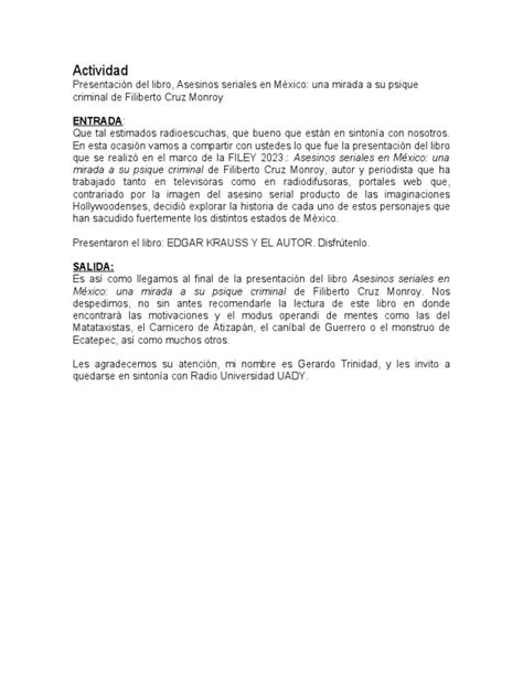 Asesinos Seriales En México Pdf
