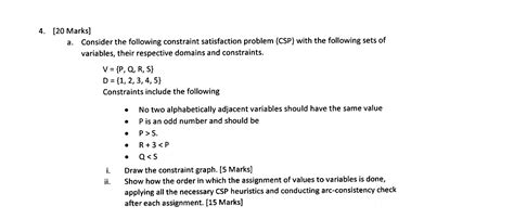 Solved Marks A Consider The Following Constraint Chegg Com