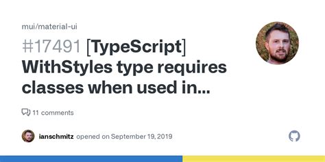 Typescript Withstyles Type Requires Classes When Used In Props