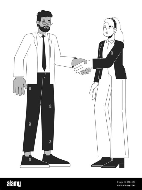 Networking Businesspeople Bw Vector Spot Illustration Stock Vector Image And Art Alamy