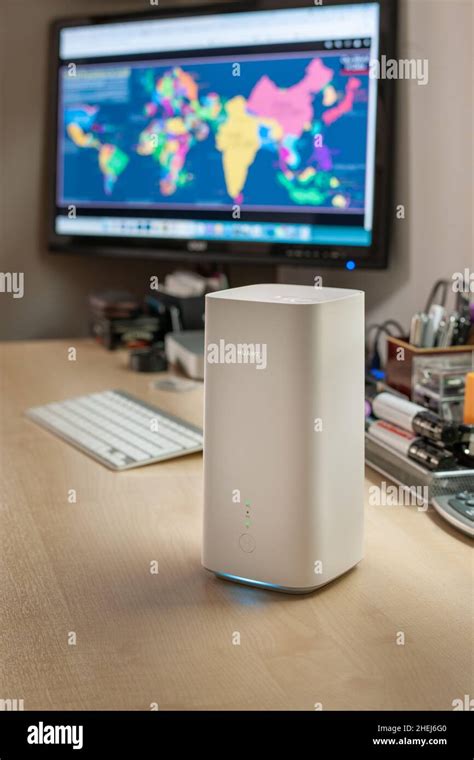 Huawei G Router And Wi Fi Enabled Hub In A Domestic Setting Stock Photo Alamy