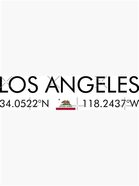 United States Los Angeles City Coordinates Poster For Sale By