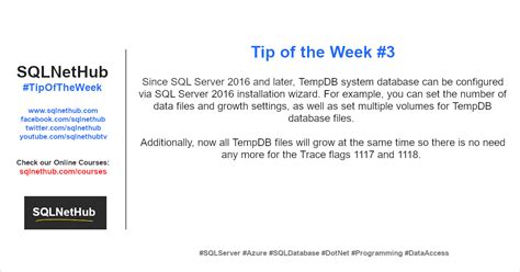 Tip Of The Week No3 Tempdb Settings During Installation Sqlnethub