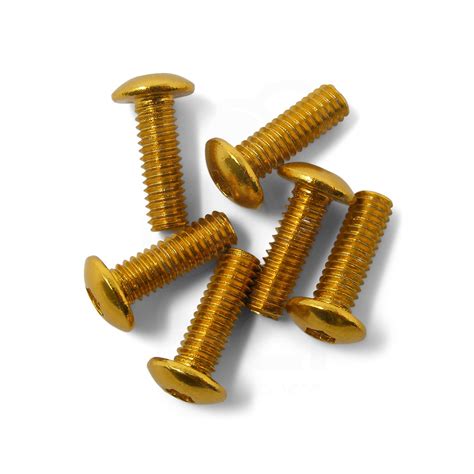 M4x12mm Hex Plexiglass Screws Set Of 6 Gold Focus Attack
