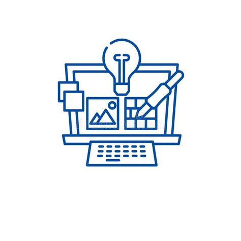 Project Design Line Icon Concept Project Design Flat Vector Symbol Sign Outline Illustration