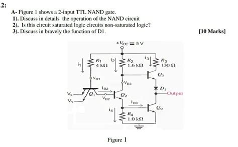 solved 2 a figure 1 shows a 2 input ttl nand gate 1