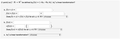 solved 1 point letf r → r be defined by x 6x 9x