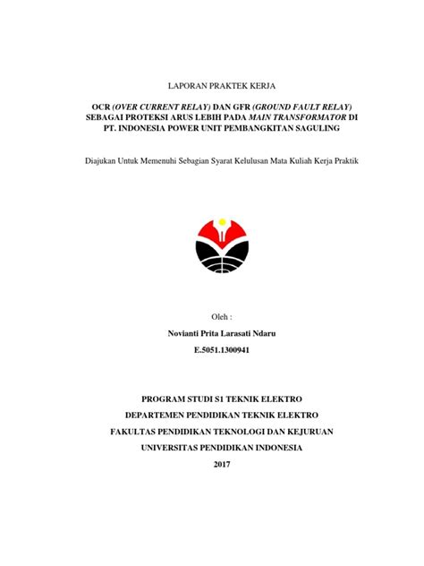 Ocr Over Current Relay Dan Gfr Ground Fault Relay Sebagai Proteksi Arus