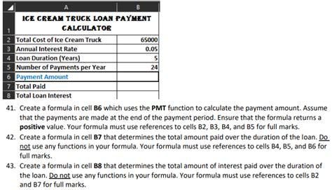 Solved 41 Create A Formula In Cell B6 Which Uses The Pmt