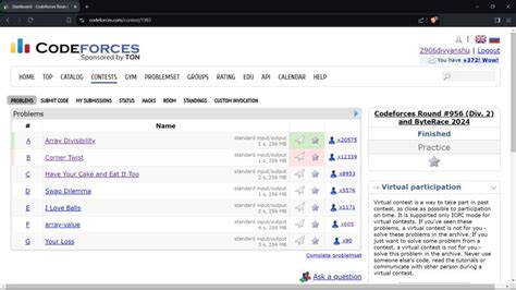 Participated In Codeforces Round 956 Contest Divyanshu Sahu Posted On