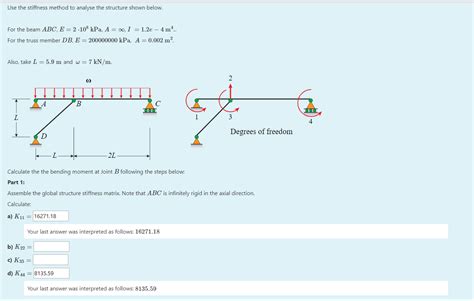Solved Use The Stiffness Method To Analyse The Structure Chegg
