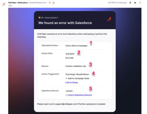 Salesforce Error Alerts Chili Hub