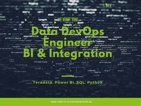 Itsync On Linkedin Devopsengineer Teradata Powerbi Python