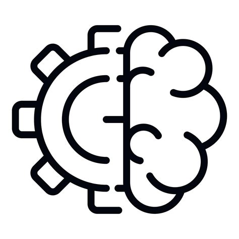 Gear Ai Brain Icon Outline Style 15309453 Vector Art At Vecteezy