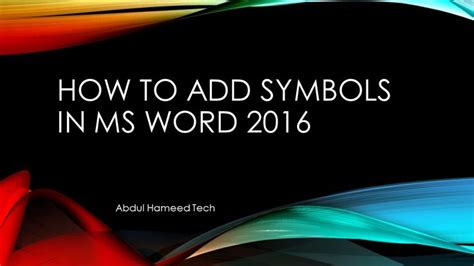 How To Add Symbol In Document MS Word