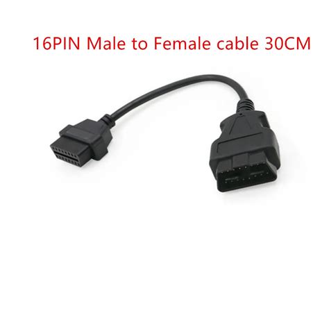 Car Obdii Extension Cable 16 Pin To 16 Pin Female Obd2 Connector 16pin