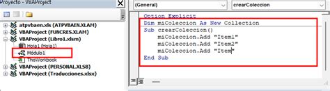 VBA Excel Colecciones Automate Excel