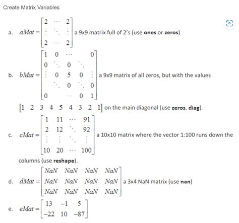 Solved Create Matrix Chegg Com